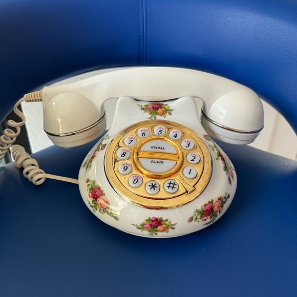 Royal Albert | Other | Vintage Rotary Telephone Royal Albert Floral Old ...